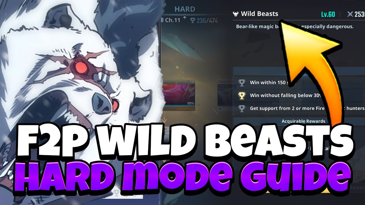 WILD BEASTS HARD MODE (F2P) CHAPTER 10 GUIDE! [Solo Leveling: Arise ...