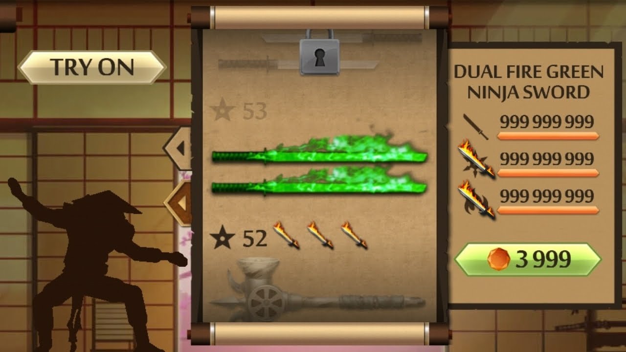 Shadow Fight 2 The Most Powerful Dual Fire Green Ninja Sword | Free ...