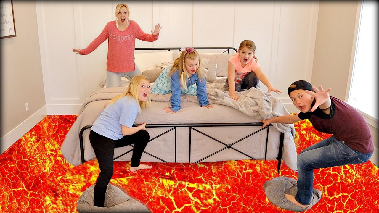 The FLOOR is LAVA while STUCK in our HOUSE! - YouTube