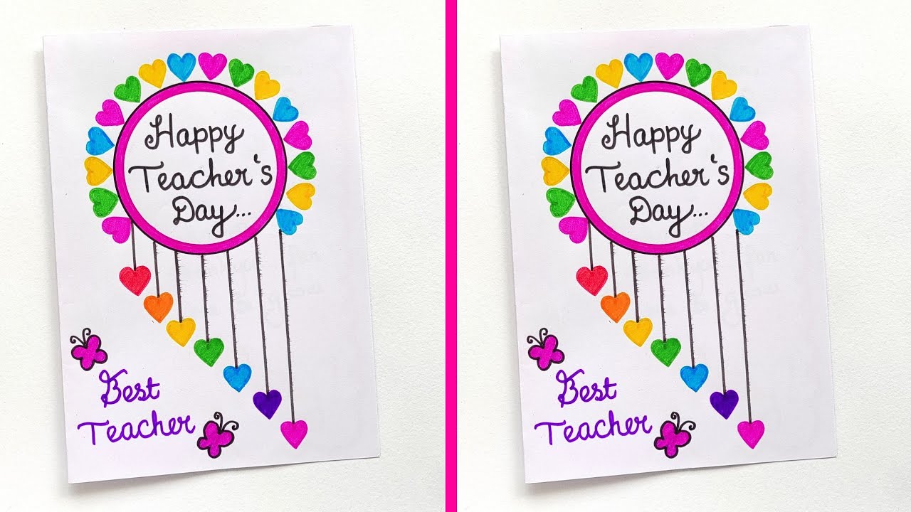 Easy and Simple Teacher's day card | Teacher's day greeting card ...