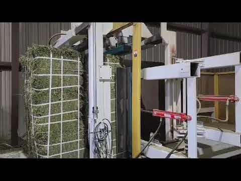 Stationery bale bundler - YouTube