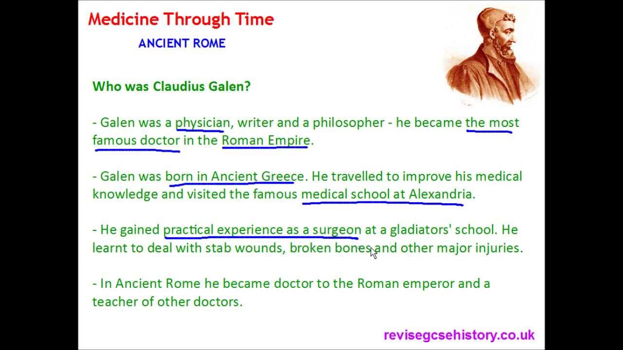 Medicine Through Time - Ancient Roman - The Work of Galen - YouTube