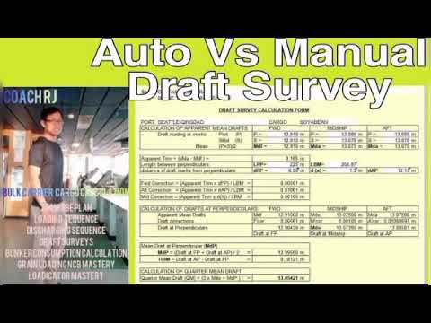 Auto Excel Format Vs Manual Draft Survey Calculation - YouTube