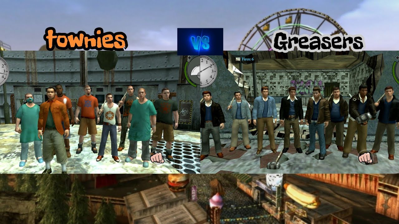 Bully A E - Townies VS Greaser's (III - Fights) (Full HD) - YouTube
