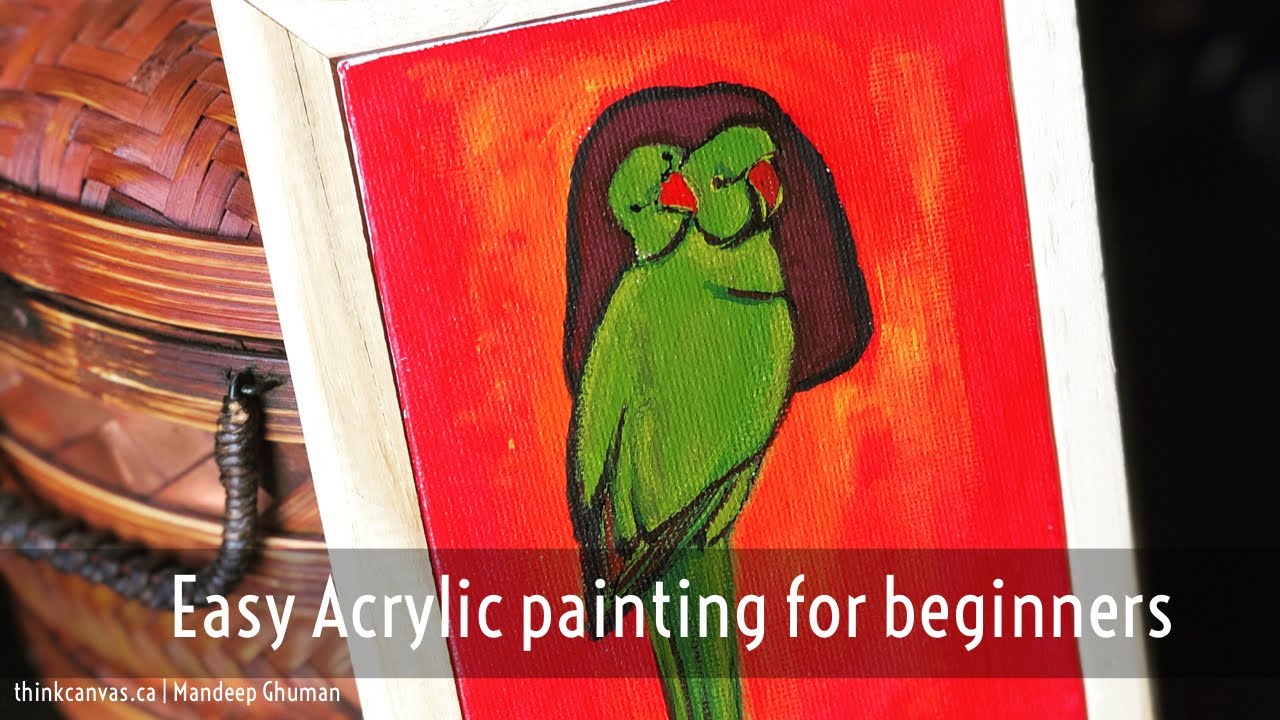 Love Birds | Easy Acrylic painting by Mandeep Ghuman | thinkcanvas.ca ...