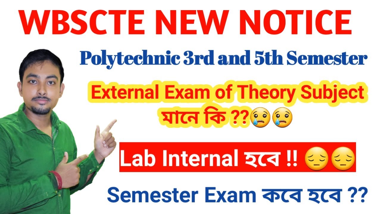 Wbscte New Notice Full Details | External Exam | 3rd and 5th Semester ...