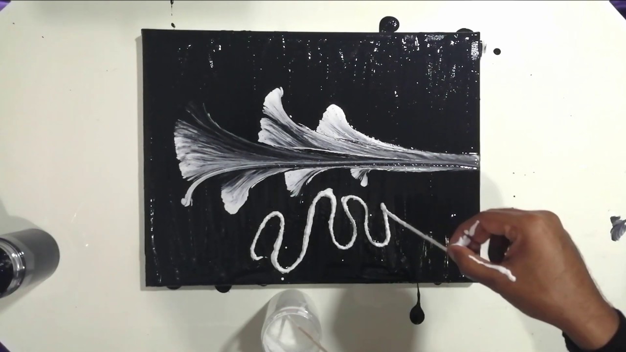 String Pulling Fluid Floral Art With Acrylic(Black/White)/Easy String ...