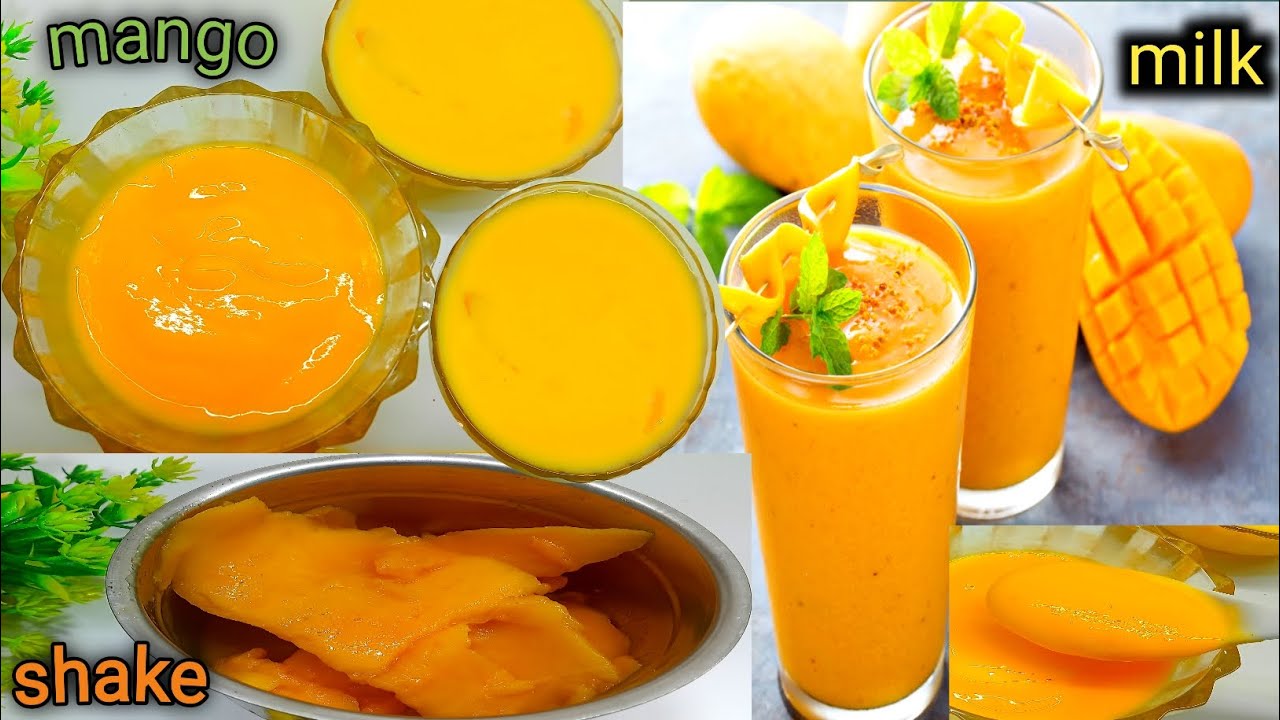 Mango milk shake|mango milk shake recipe|how to make mango milk shake ...