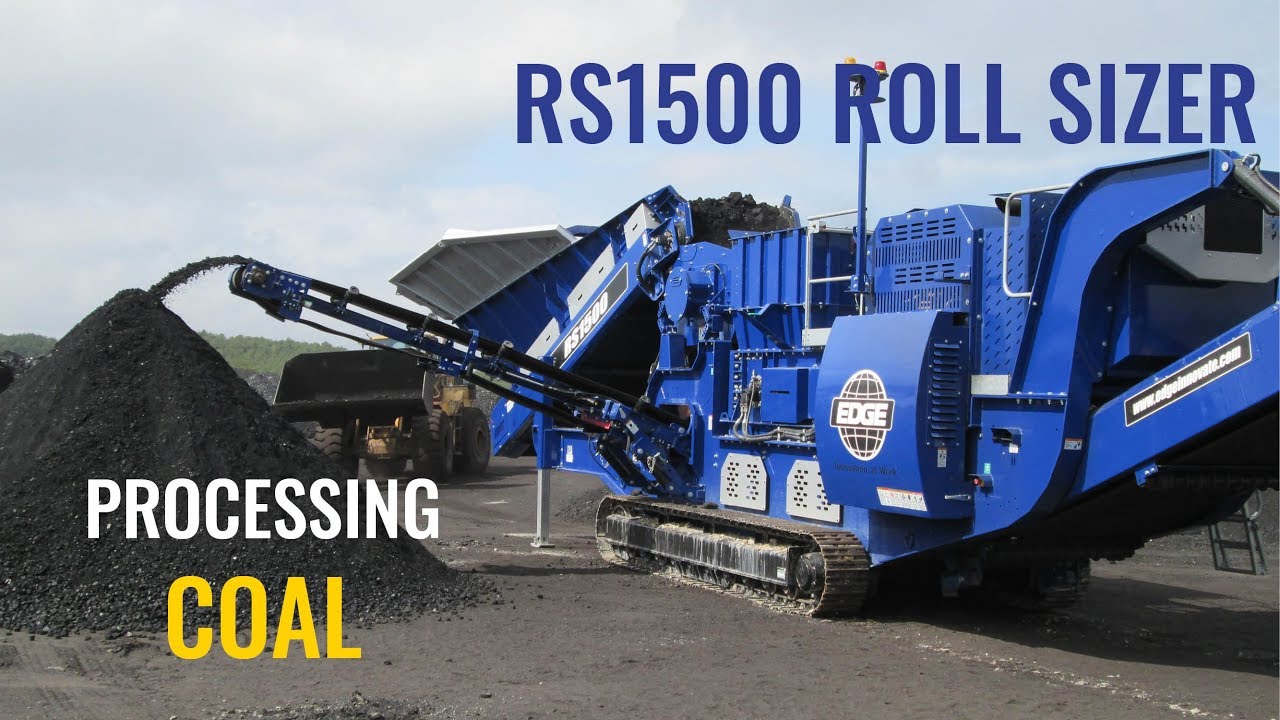 The EDGE RS1500 Track Roll-Sizer processing coal - YouTube