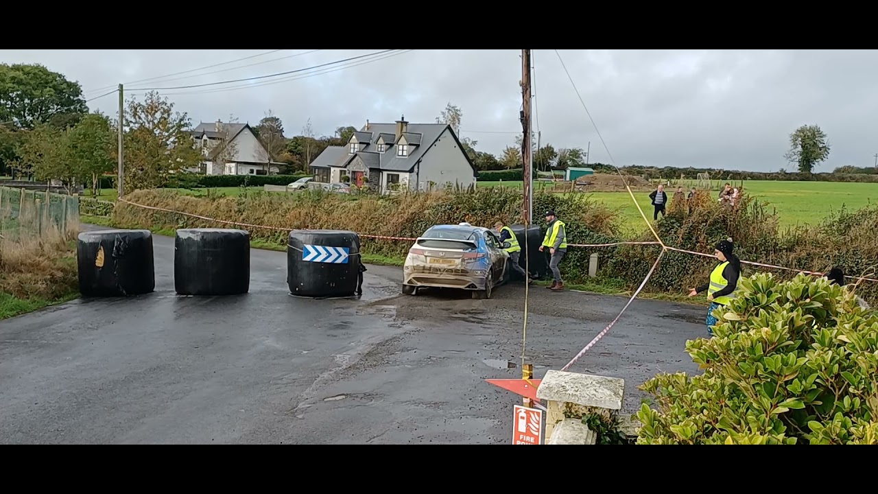 Wexford Rally 2021 car hit bale - YouTube
