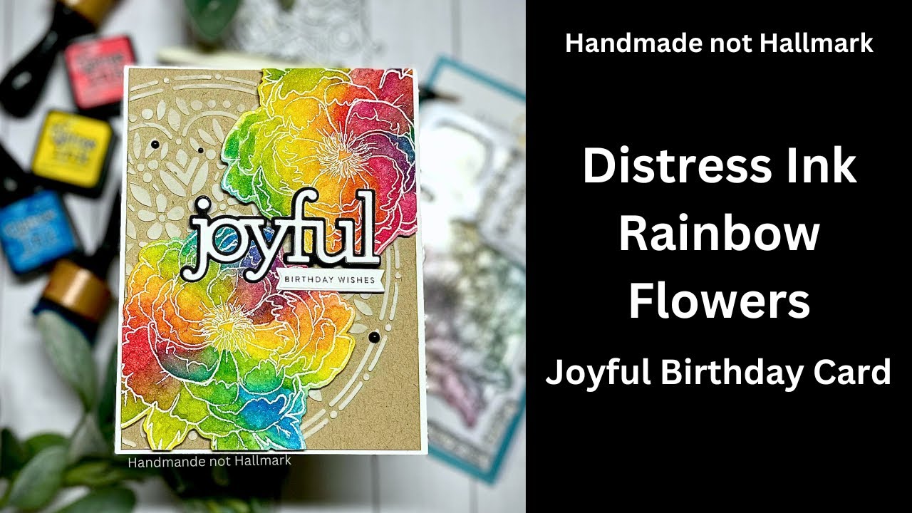Watercolor Rainbow Flower | Distress Ink Painting - YouTube