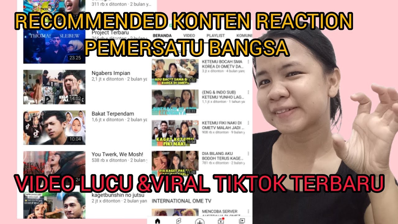 8 RECOMMENDED KONTEN REACTION VIRAL PEMERSATU BANGSA - YouTube