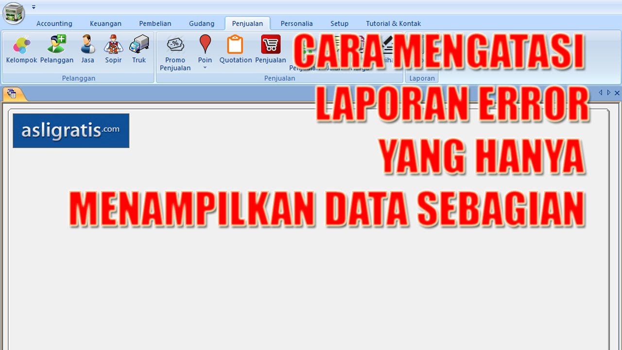 CARA MENGATASI LAPORAN ERROR YANG HANYA MENAMPILKAN DATA SEBAGIAN - YouTube