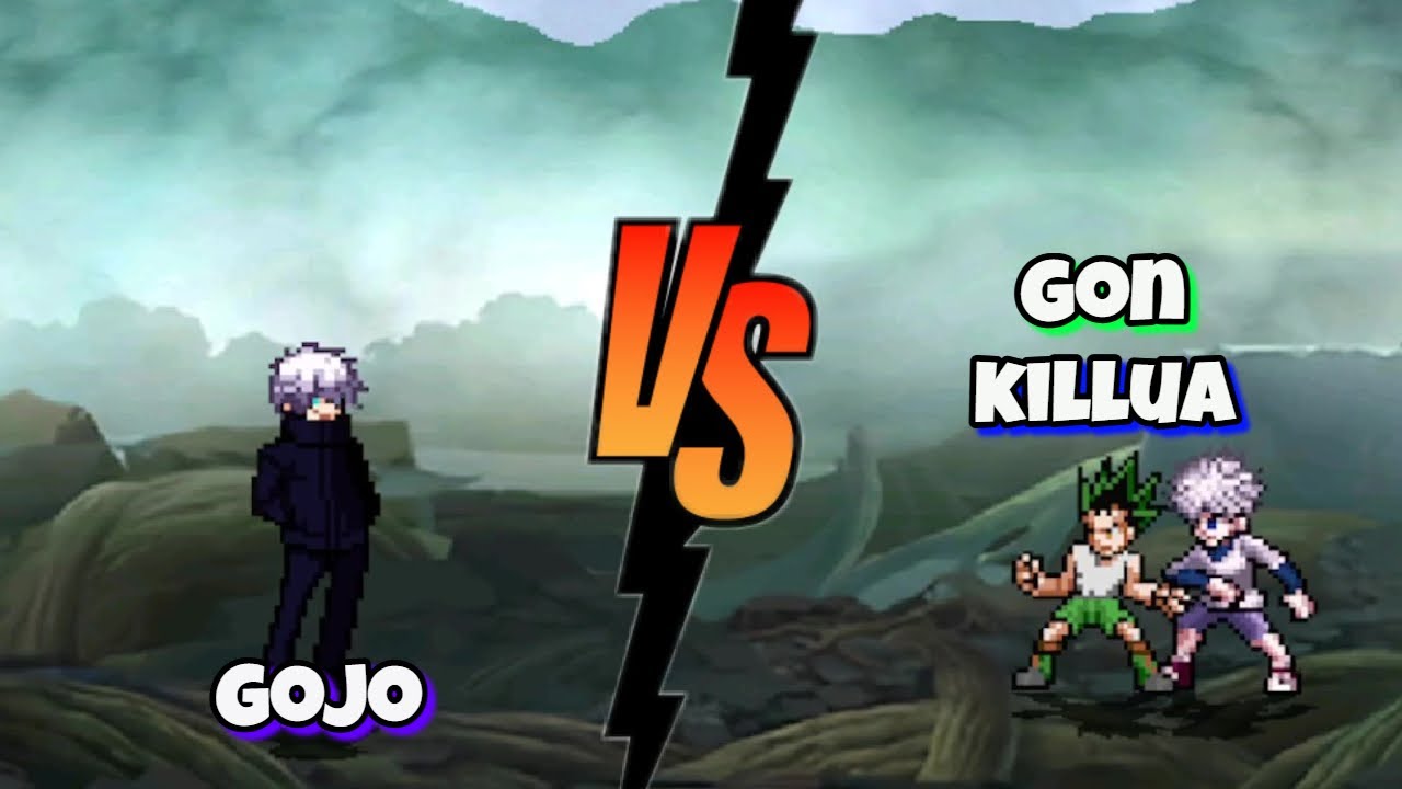 Gojo Vs Killua and Gon jujutsu kaisen x hunter x hunter fights / mugen ...