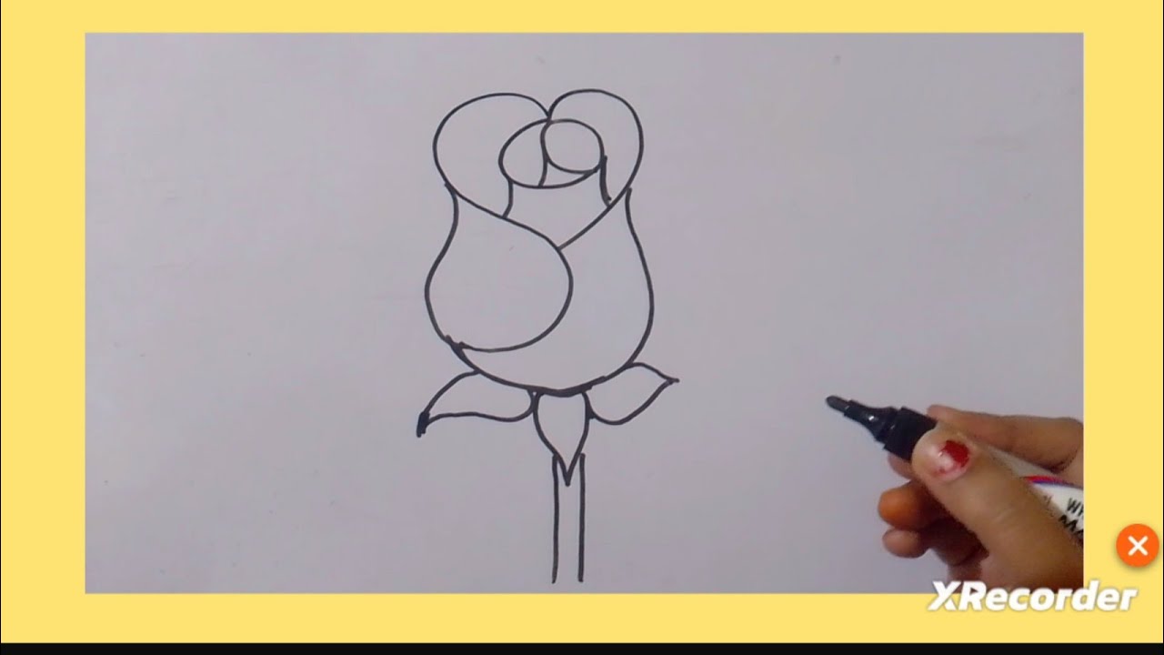 How to draw rose from letter S | Draw a rose step by step | Easy rose ...