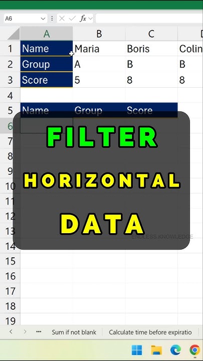 How to Filter Horizontal Data in Excel - YouTube