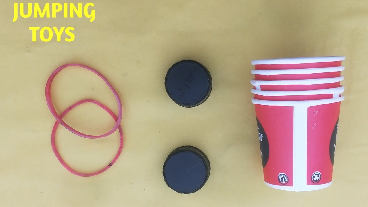 How to make battle cap jumping toys | mini jumping toys | Kaise banaye ...