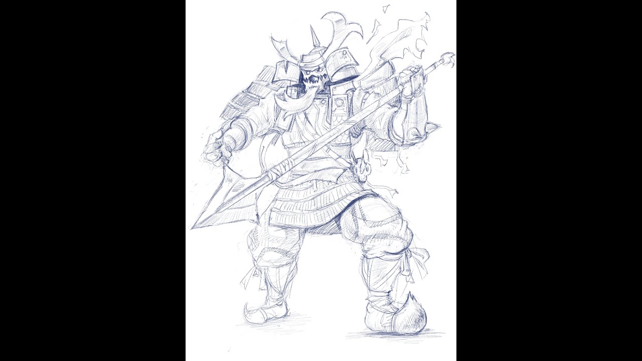 Drawing Ghost Samurai 200416A - YouTube
