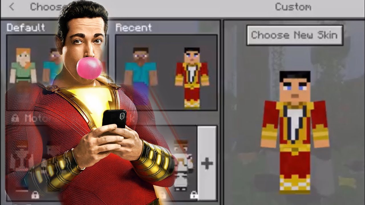 Shazam Add-on + skin minecraft bedrock edition - YouTube