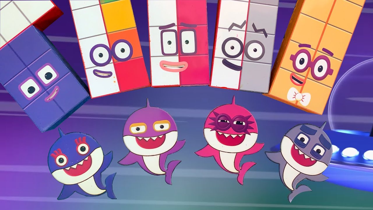 Numberblocks - Meet Higher Than 10 with Coloring Baby Shark Shape ...