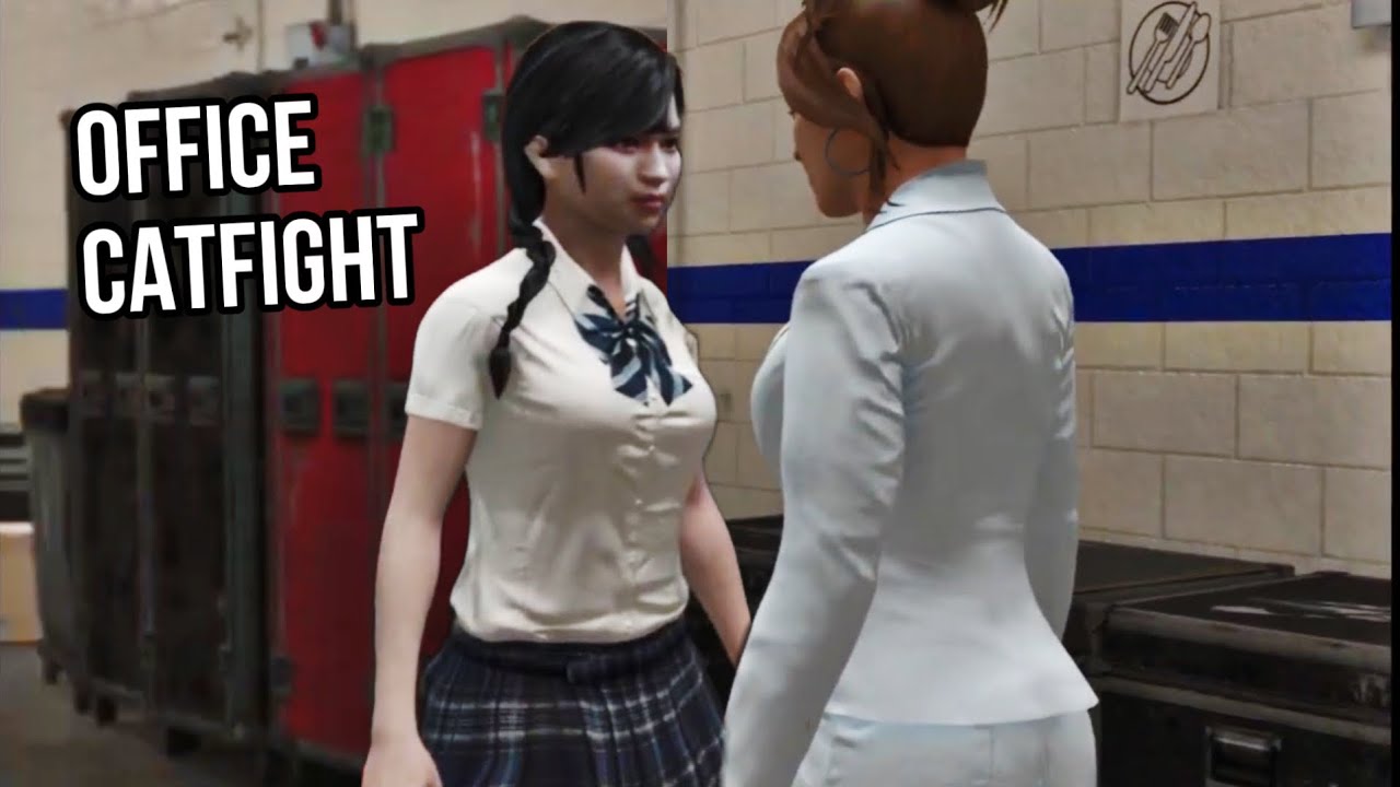 Office girls sexy skirts catfight | Angela vs Yuri #ryona - YouTube
