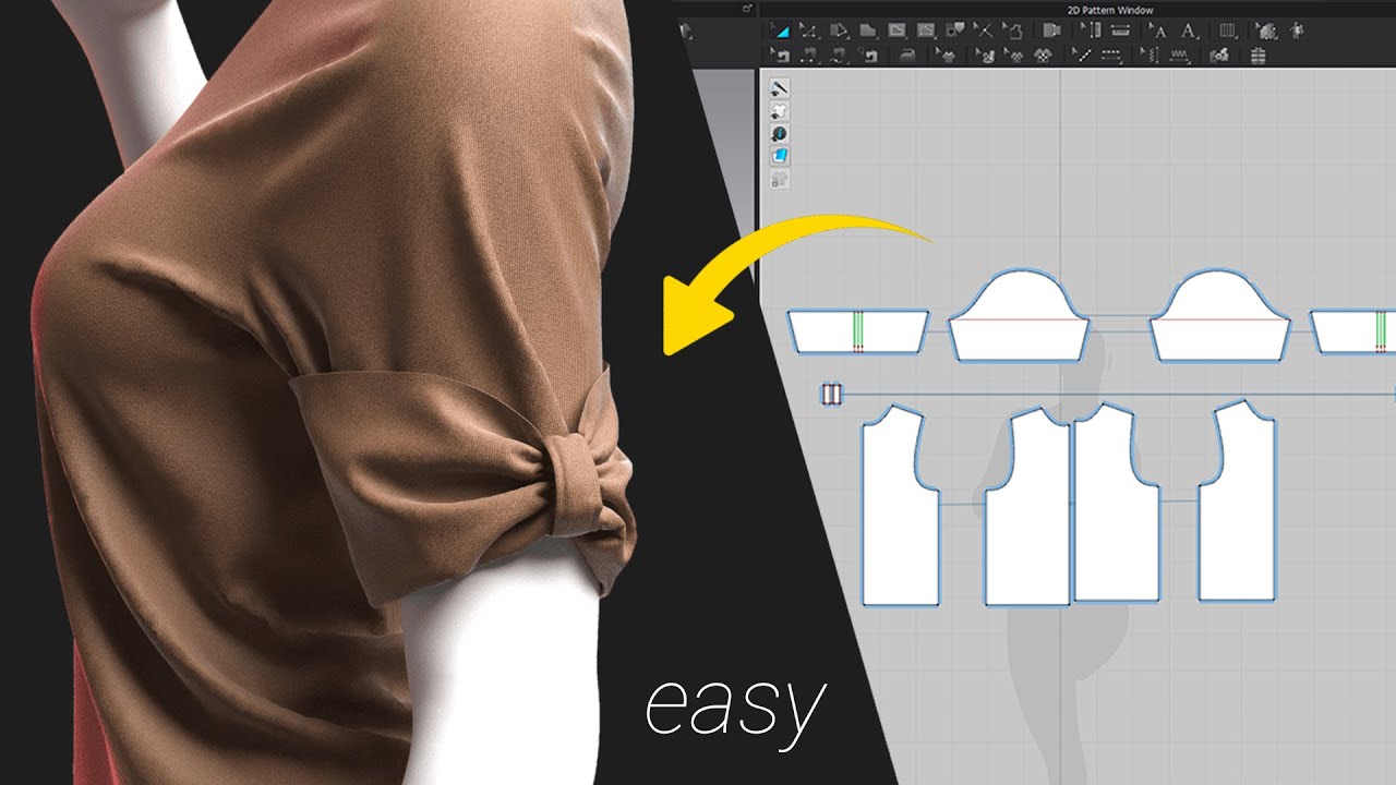 Marvelous Designer Sleeve Tutorial: Beginner Friendly - YouTube