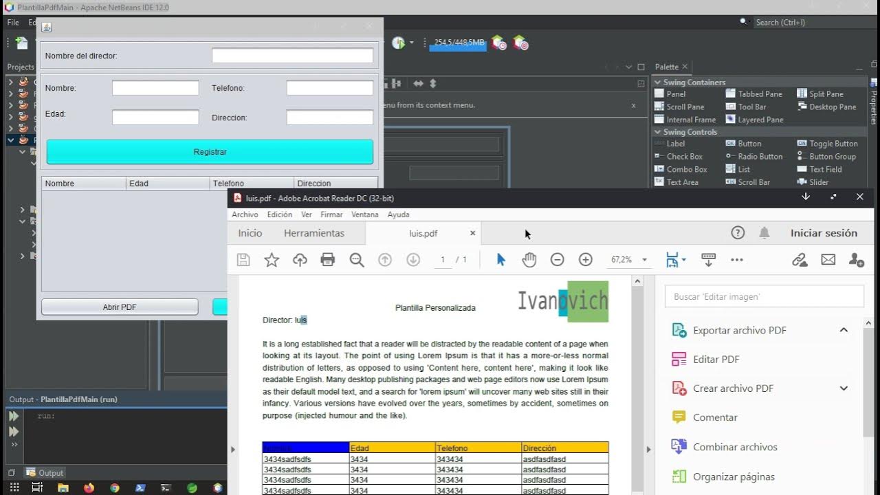 Agregar contenido JTable a PDF con iText Java - YouTube