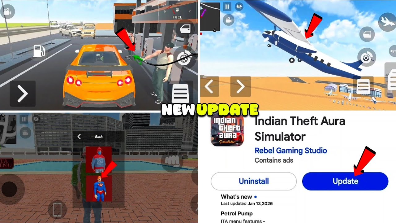 Finally New Update Aa gya Indian Theft Aura Simulator New Cheat Code ...