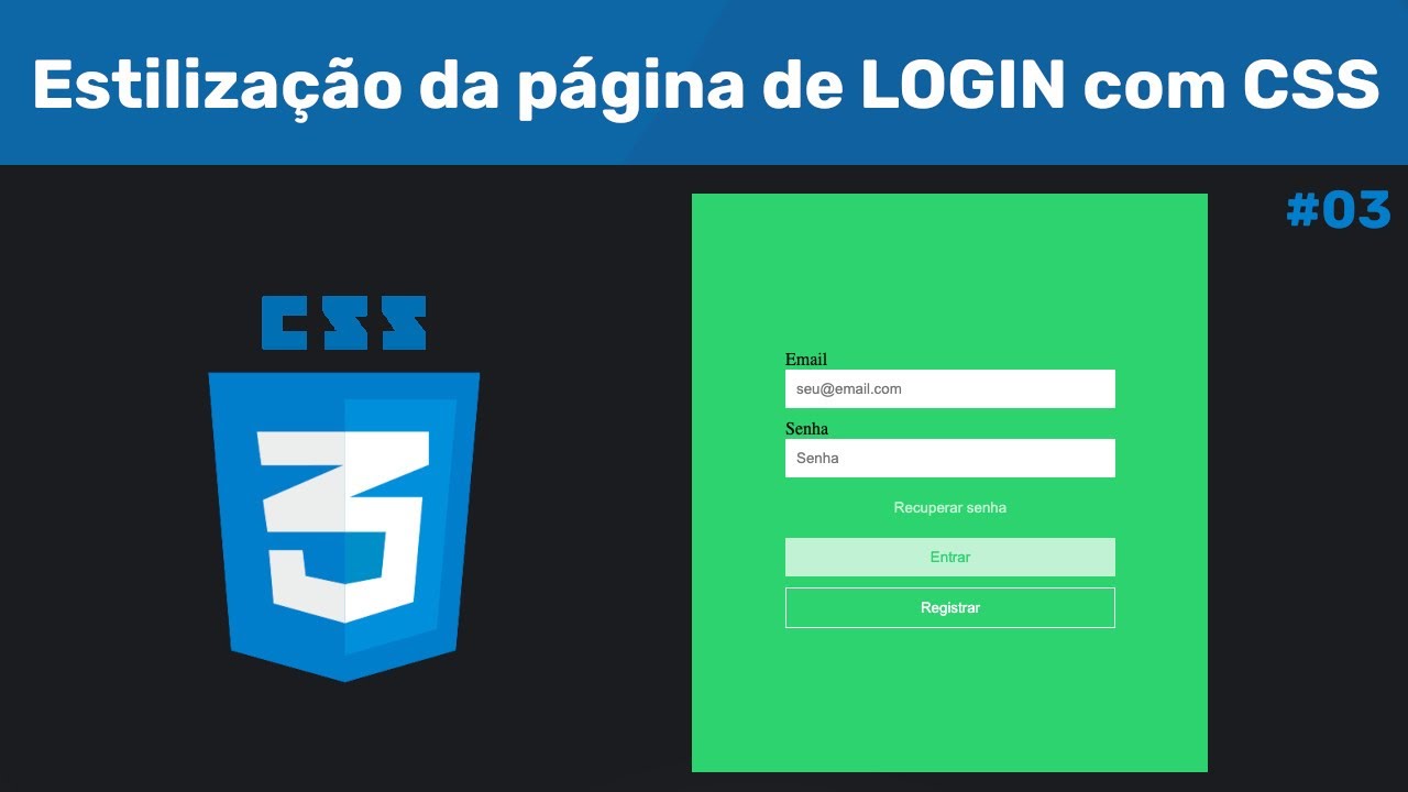 Página básica de Login com CSS - #03 - YouTube