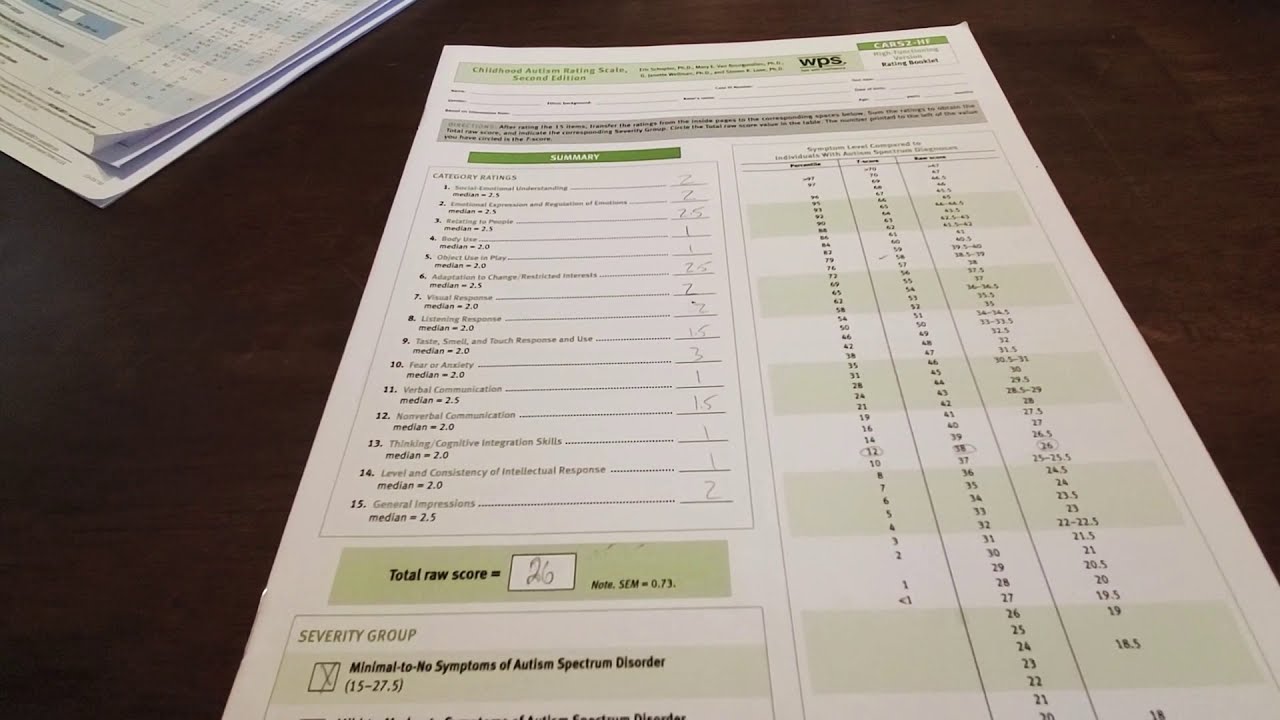 CARS 2 HF Form Overview and Scoring - YouTube