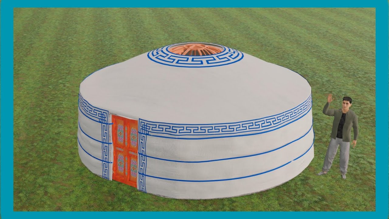 Mongolian yurt (Ger) Animation 3D - YouTube