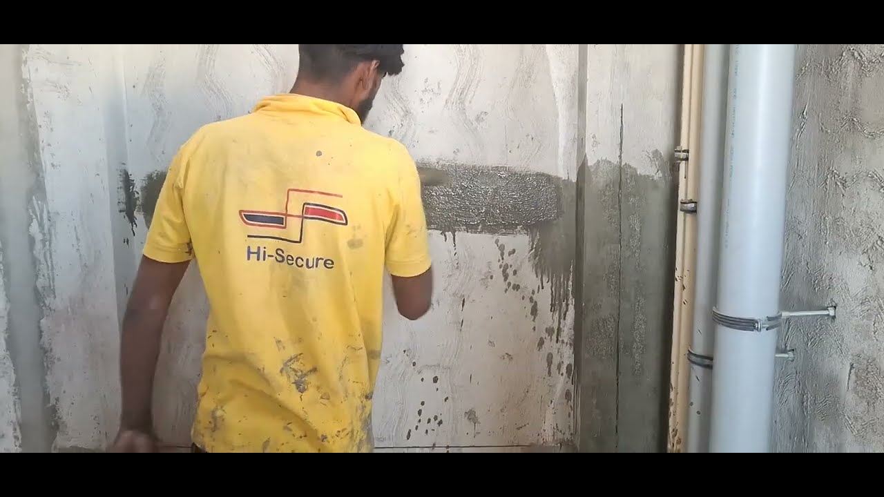 washroom waterproofing primer coating SBR - YouTube