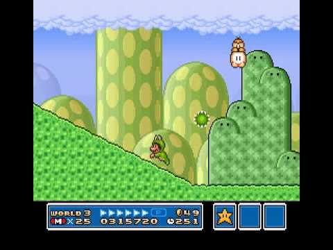 Super Mario Bros. 3 (SNES) World 3 - 4 & Toad House - YouTube