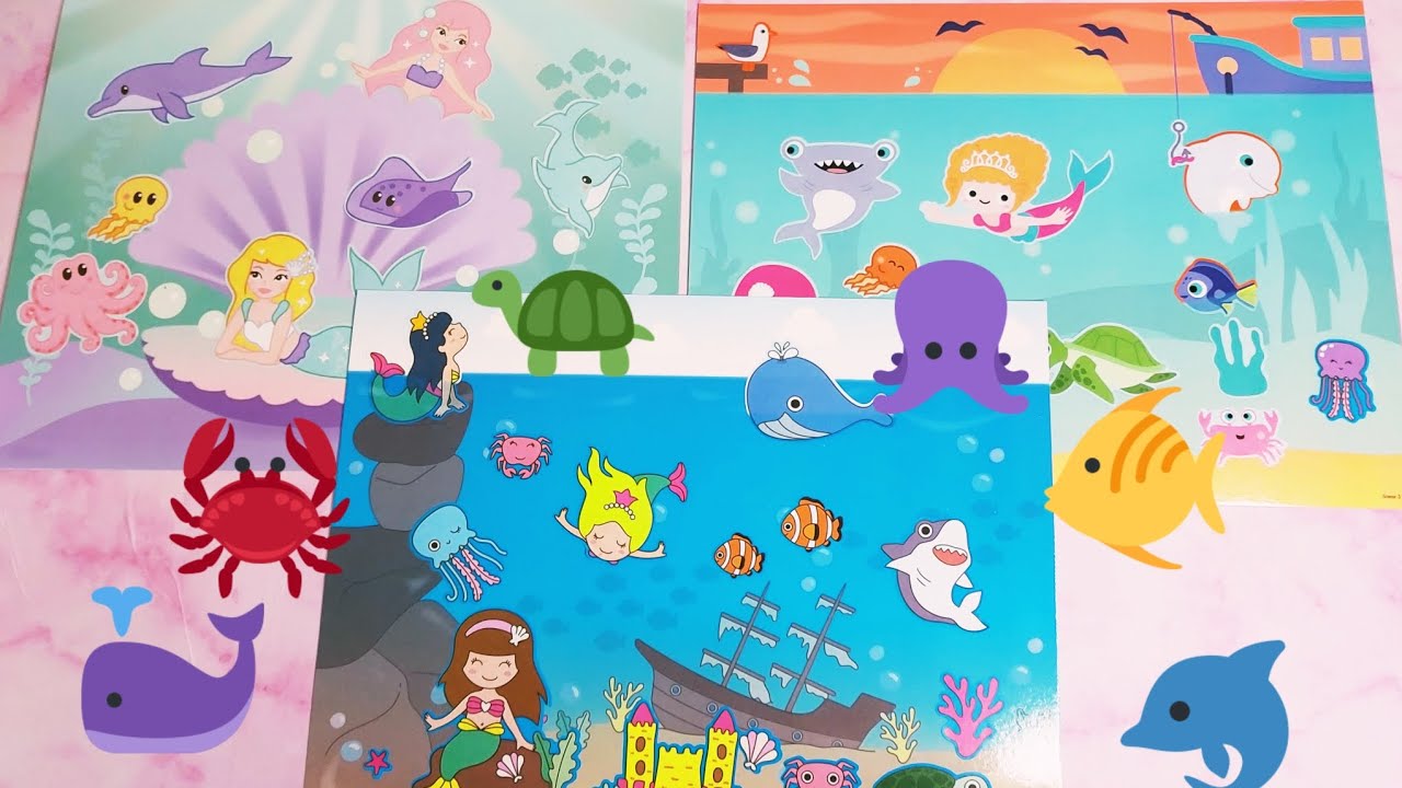 Mermaid Sticker Scenes /stick with me - YouTube