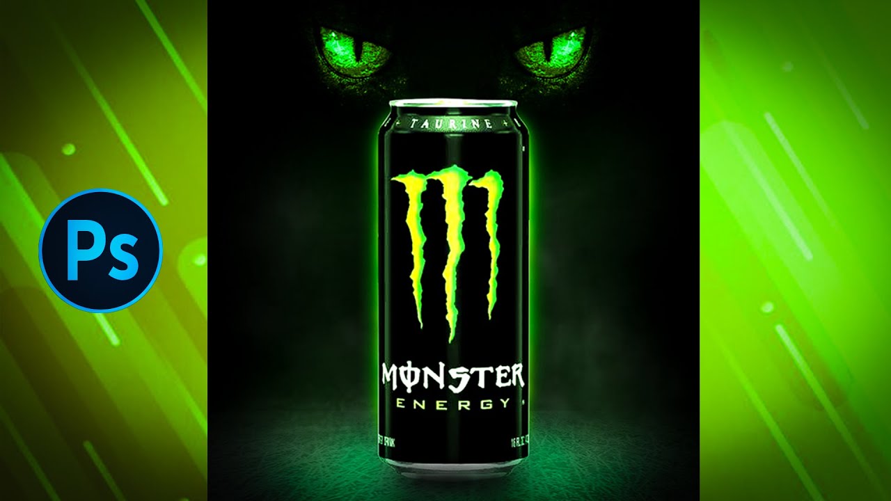 Monster Drink advertising poster design | photoshop tutorial - YouTube