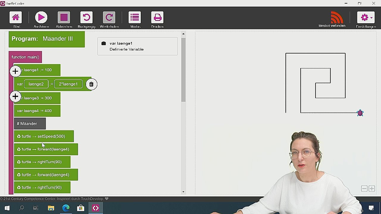 Programmieren mit dem TurtleCoder | Teil 5: Komplizierte Mäander - YouTube