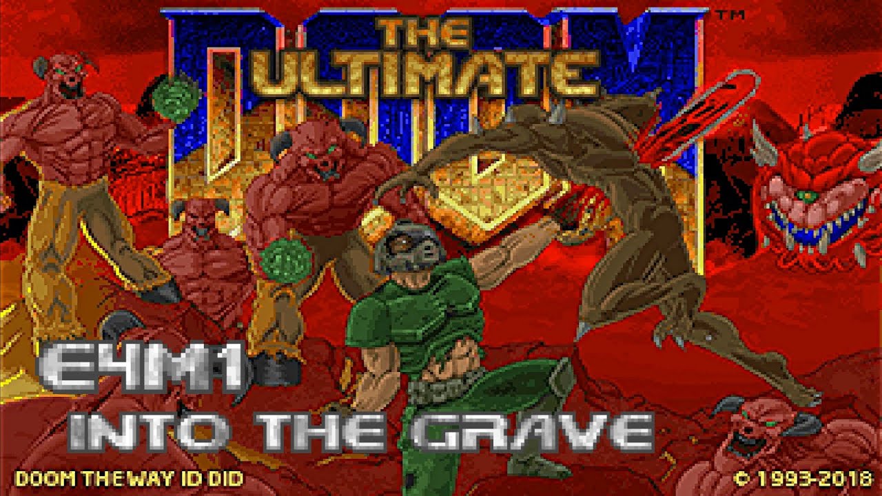 Ultimate Doom the Way id Did - E4M1: Into the Grave (100%) [DOSBox] - YouTube