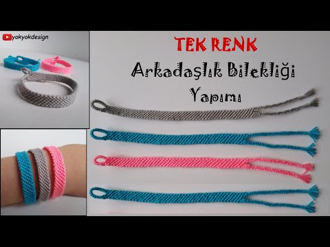 Tek Renk Arkadaşlık Bilekliği Nasıl Yapılır?/DIY Easy  Friendship Bracelets/How To Make Bracelet