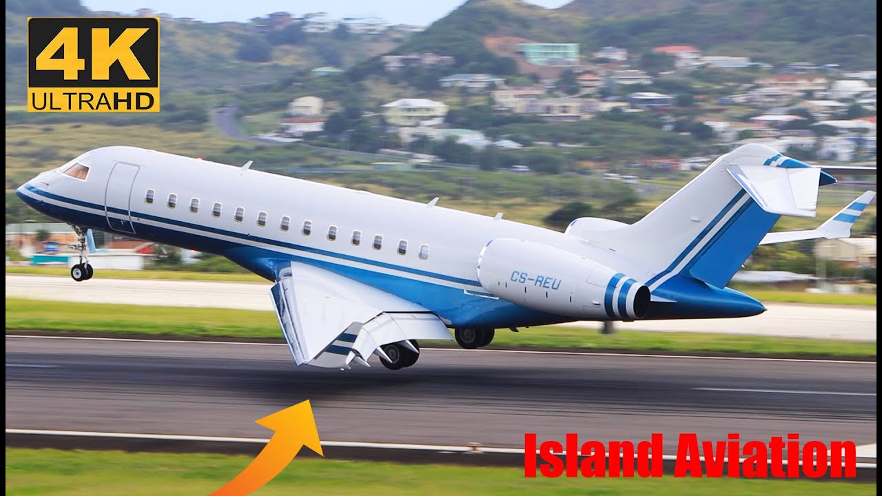 Left Wing Almost Scrapes The Runway On Arrival Of This Global 6000 (CS ...