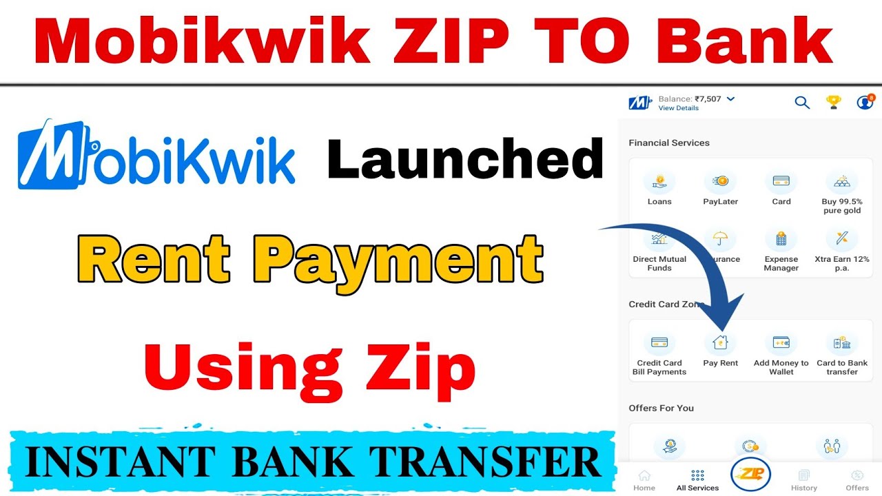 Mobikwik Zip To Bank Transfer Trick | Mobikwik Rent Payment Using Zip ...