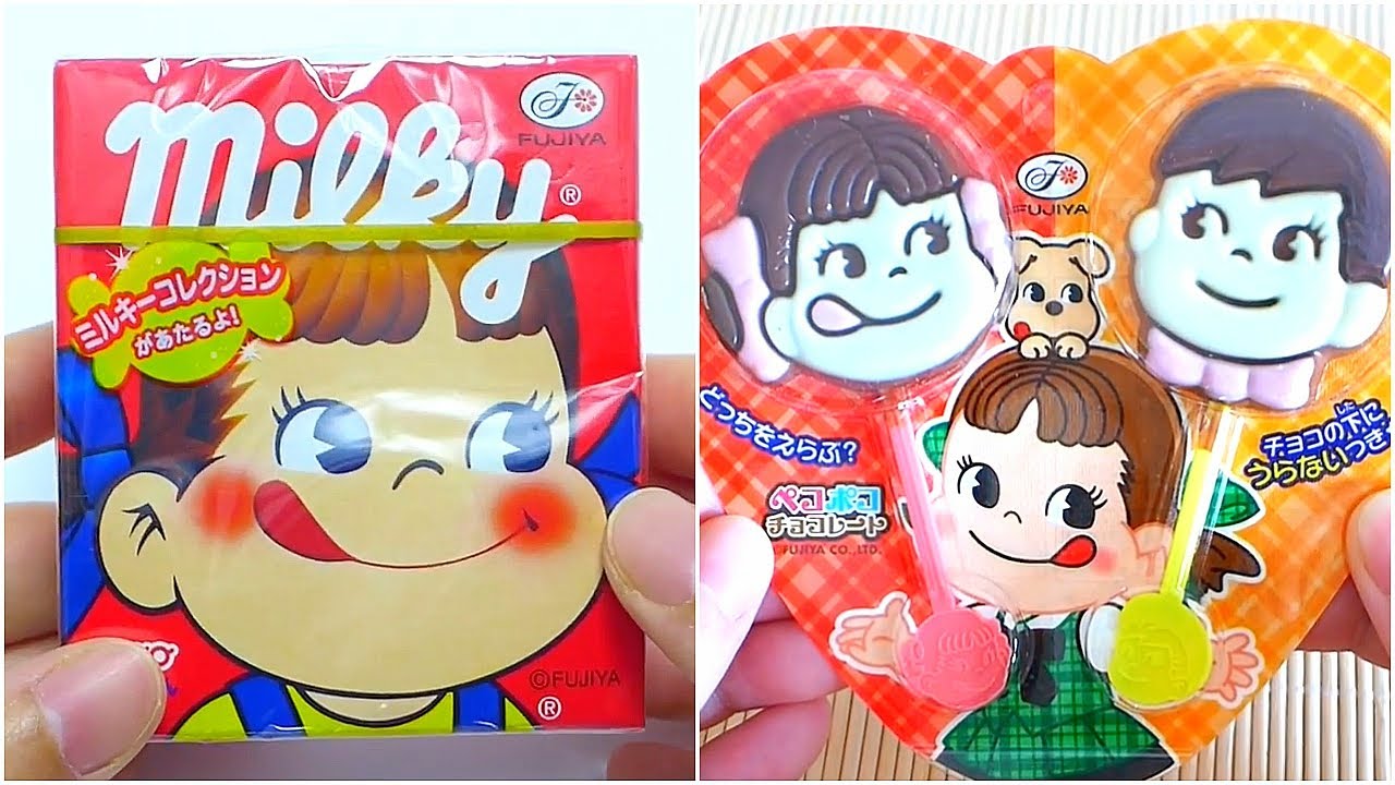 Fujiya Peko Milky Candy & Peko Poko Chocolates - YouTube