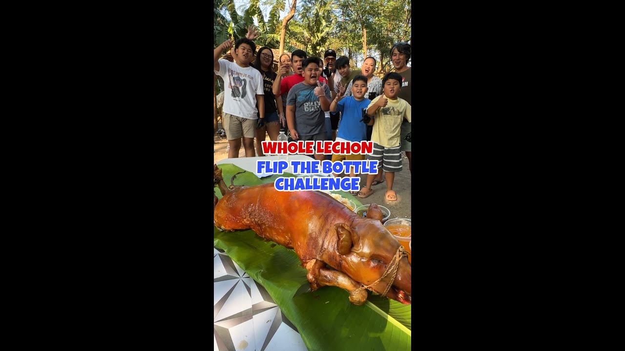 NATIVE LECHON! FLIP THE BOTTLE CHALLENGE! JUST LAFAM - YouTube