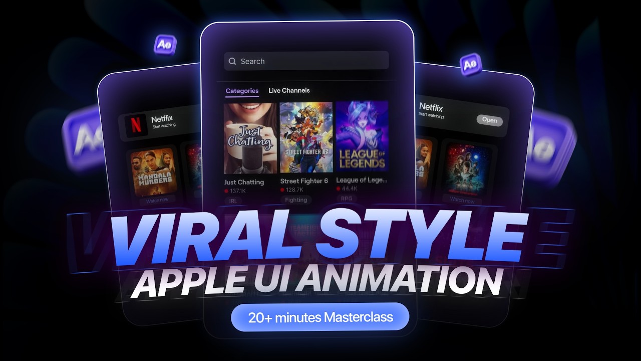How to Master Viral Apple UI Style Animation | Aftereffects Masterclass ...