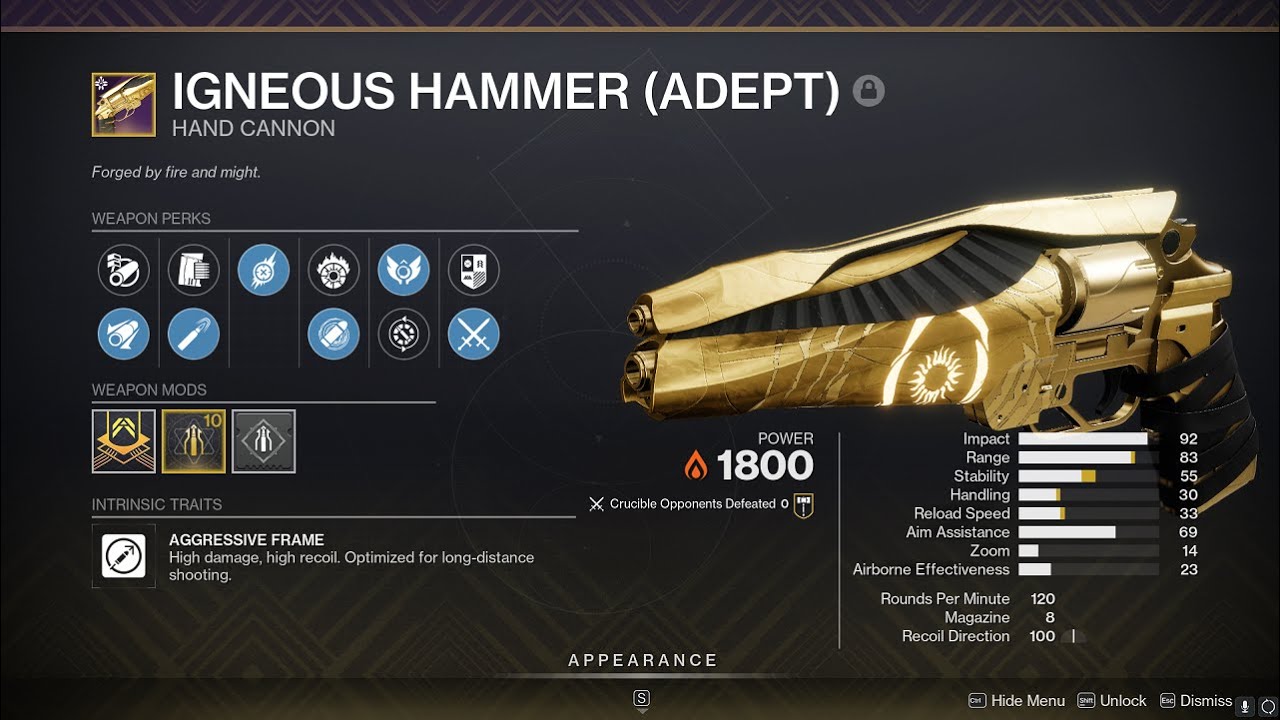 Destiny 2: Trials of Osiris - IGNEOUS HAMMER IS FINALLY BACK! (Crafting ...