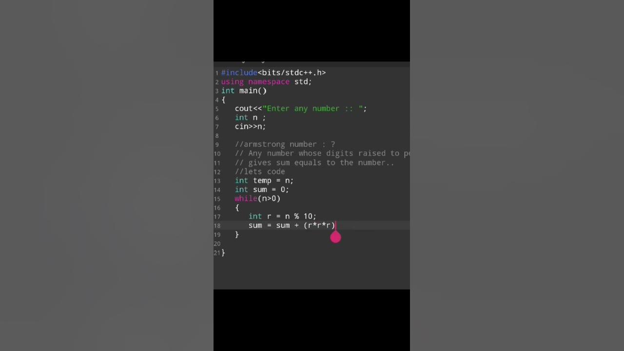 Armstrong Number C Program To Check Armstrong Number Shorts Code Tutorial Youtubeshorts