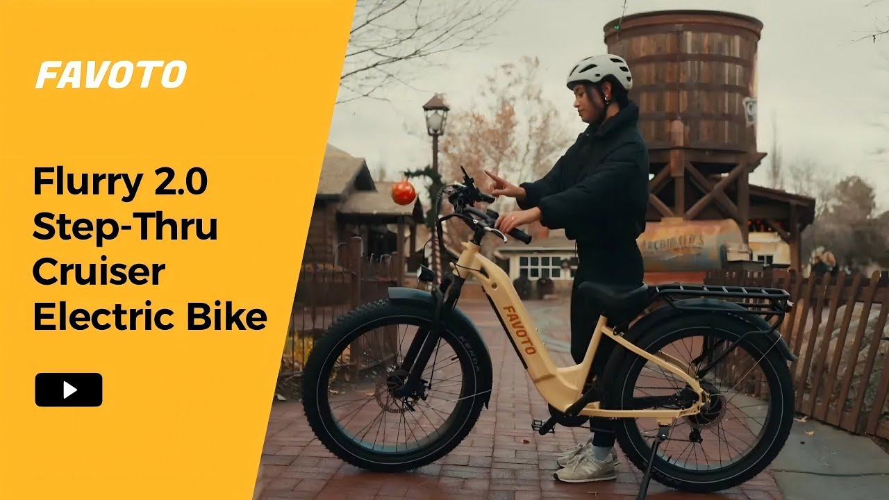 Favoto Flurry 2.0 Step-Thru Cruiser Electric Bike - YouTube