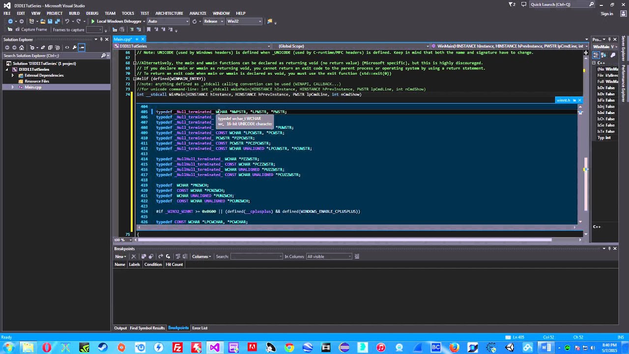 Direct3d 11 Game Programming 1 Entry Point Signatures Youtube