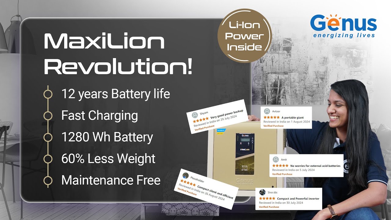 Best Lithium Ion Battery Inverter I Genus MaxiLion I Li-Ion Vs Lead ...