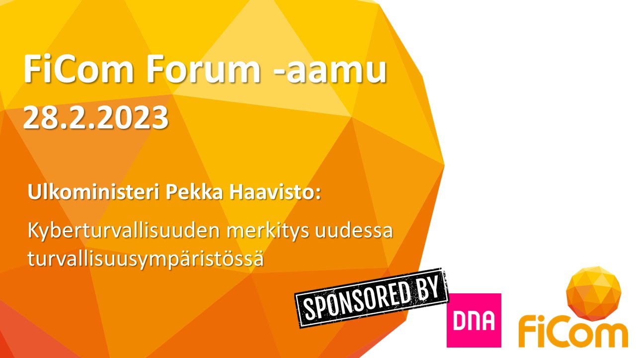 FiCom Forum -aamu 28.2.2023: Ulkoministeri Pekka Haavisto - YouTube