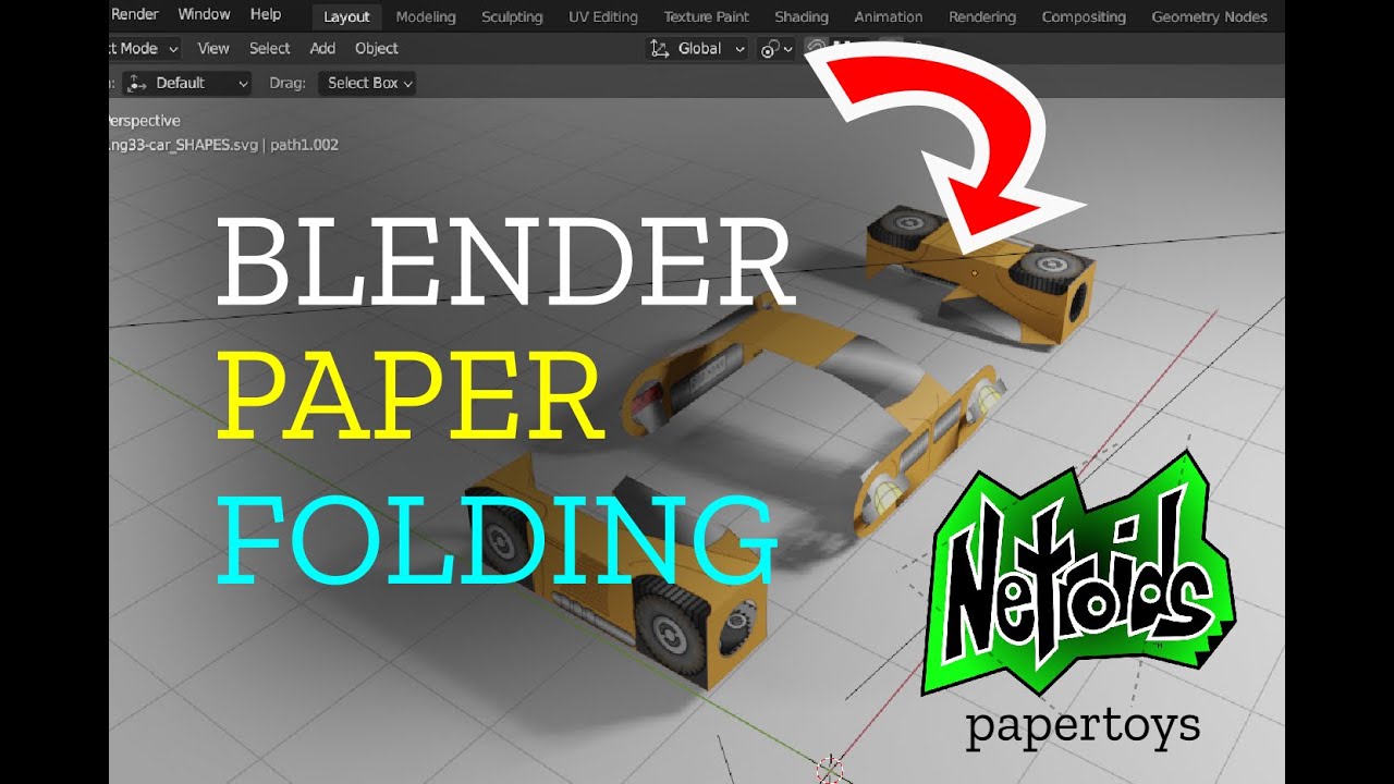 Blender Paper Folding Papertoy HOW TO origami #3dpapercraft - YouTube